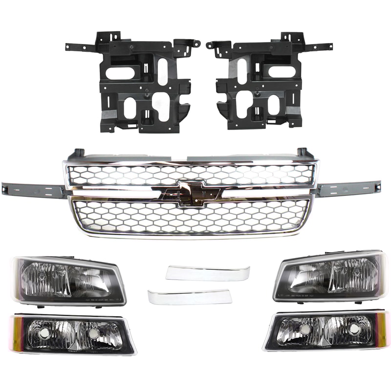 9-Piece Grille Kit for 2003-2007 Chevrolet Silverado including Grille ...