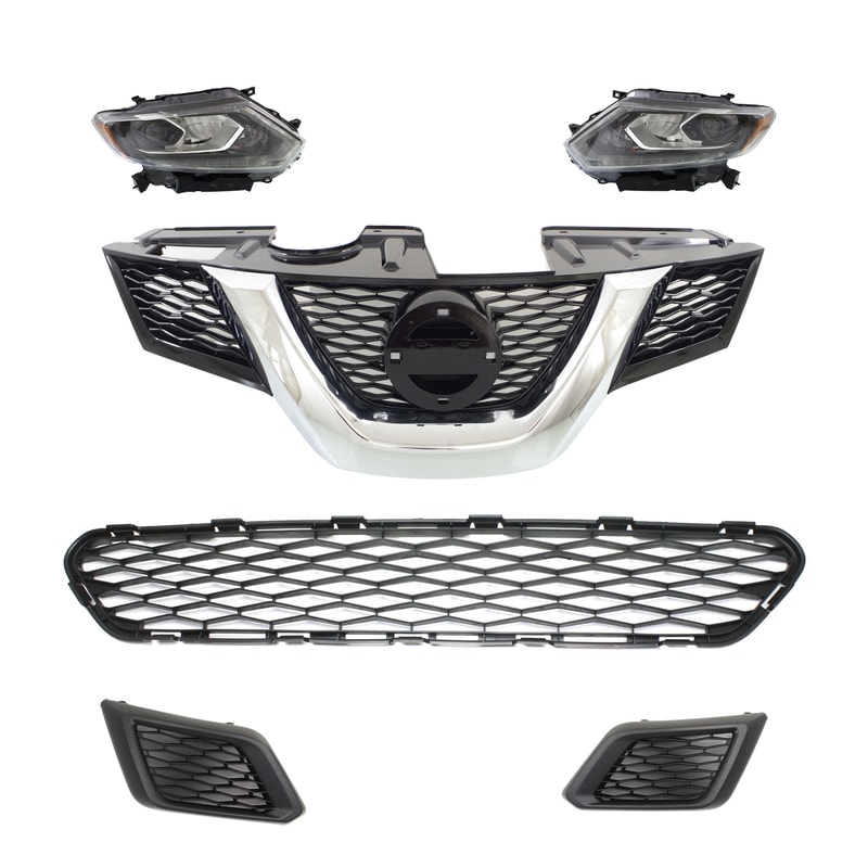 Headlight Assembly Kit for Nissan Rogue 2014-2015 Right (Passenger) and ...