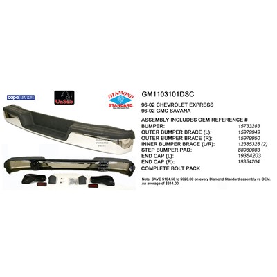 1996 - 2017 Chevrolet (Chevy) Express 2500 Rear Bumper | Go-Parts
