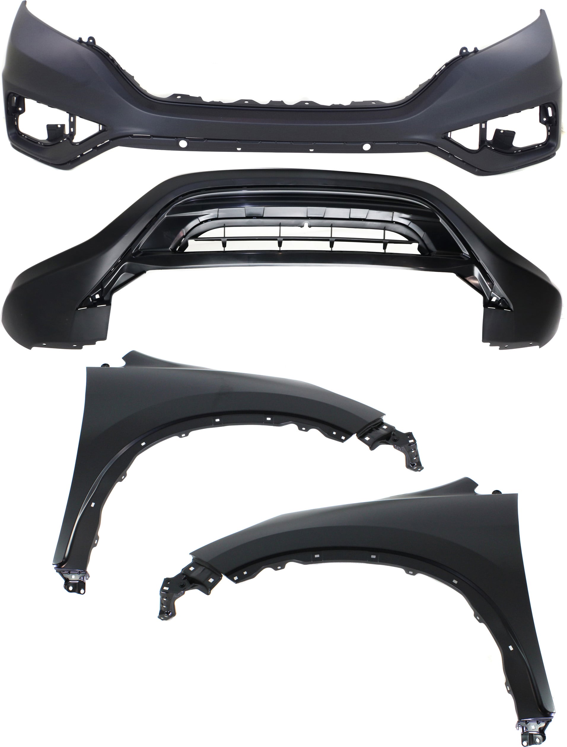 Front Bumper Cover Assembly for 2015-2016 Honda CR-V, 4-Piece Kit with ...