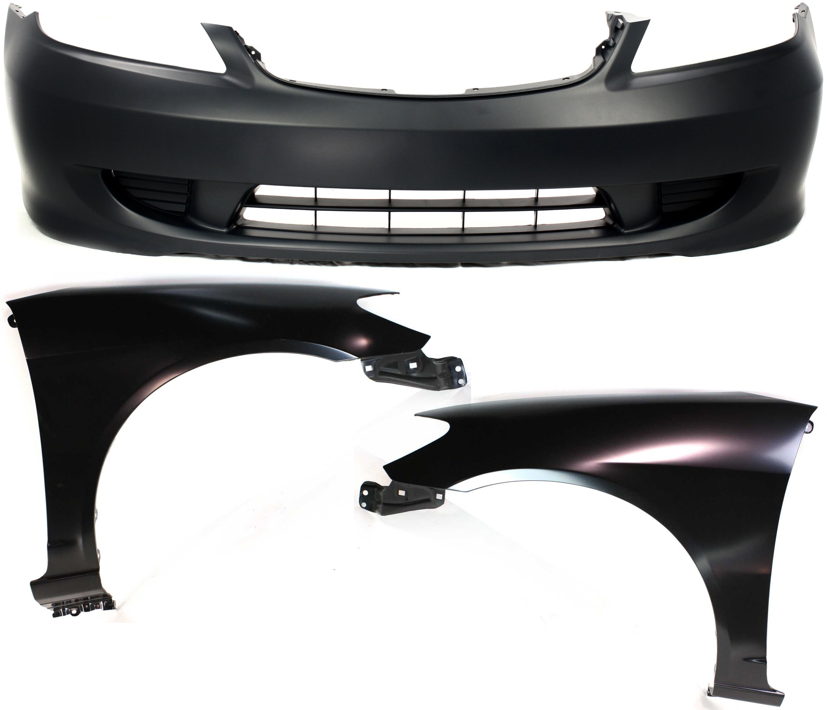 Front Bumper Cover Assembly for 2004-2005 Honda Civic, 3-Piece Kit with ...