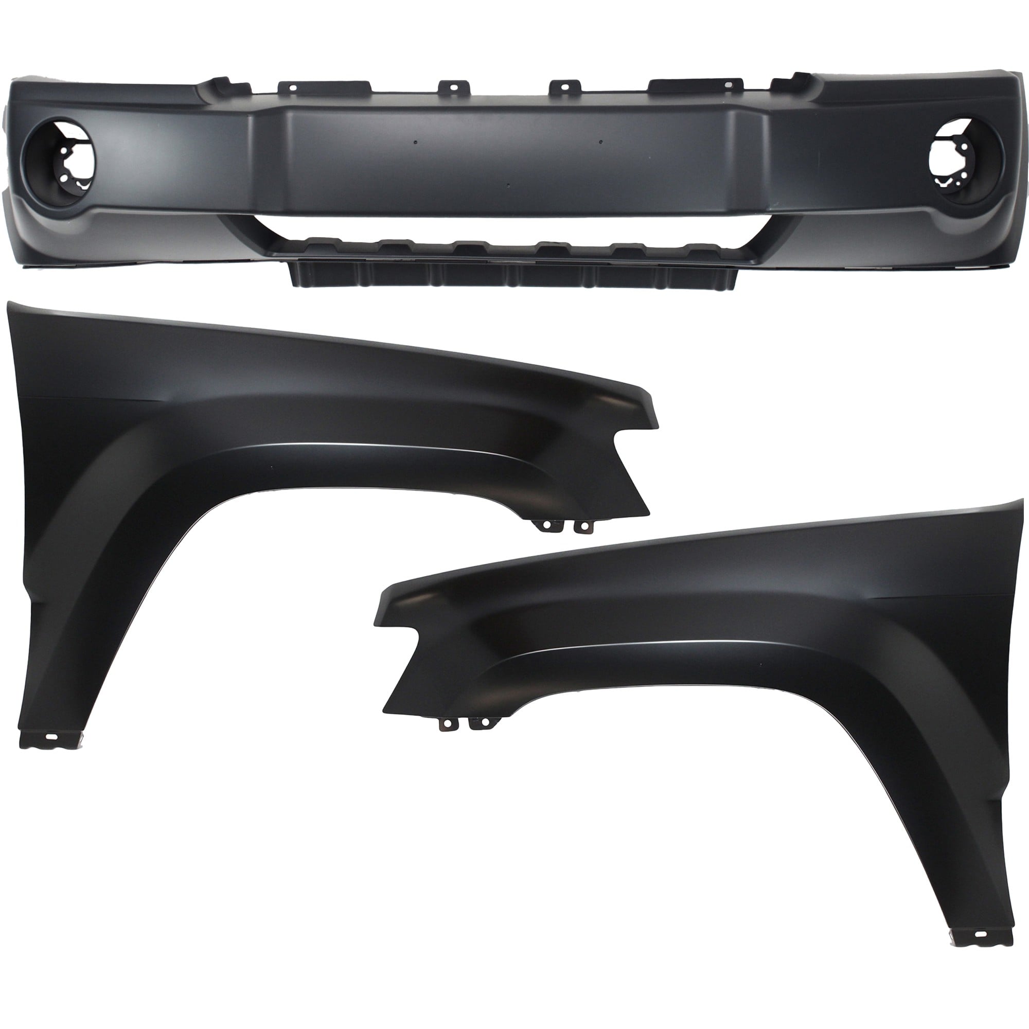 Front Bumper Cover Assembly for 2005-2007 Jeep Grand Cherokee, 3-Piece ...