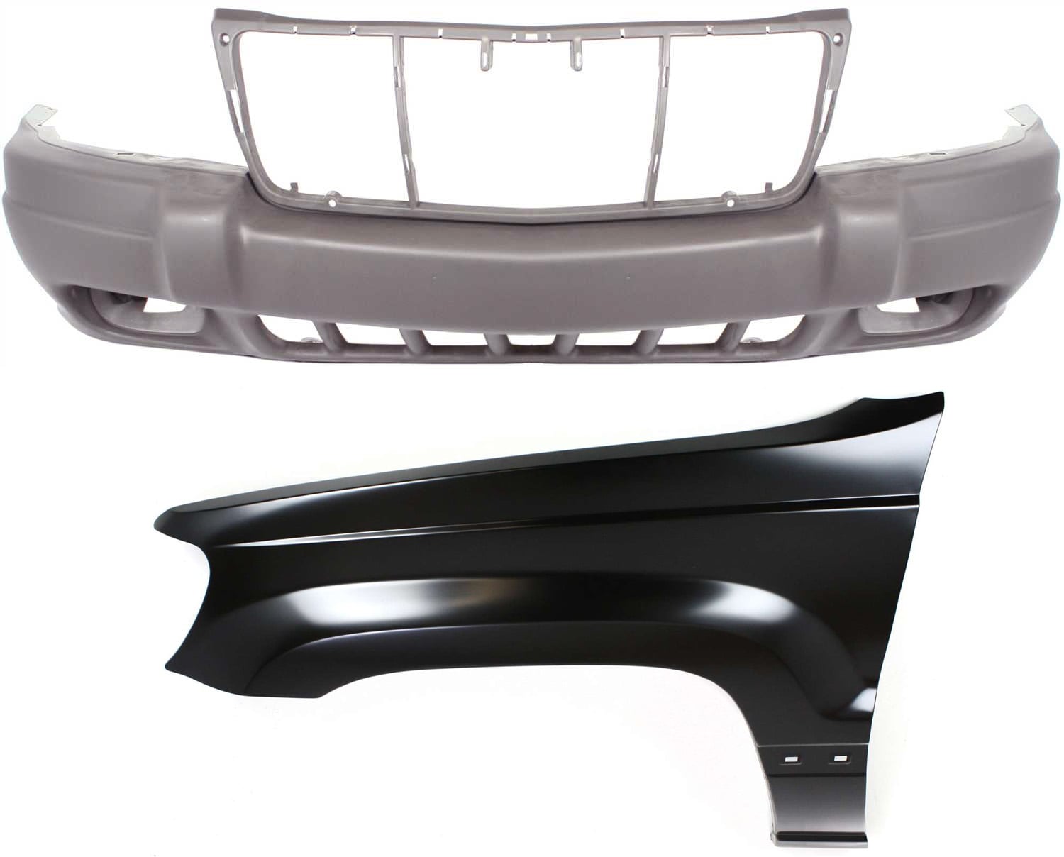 Front Bumper Cover Assembly Kit for Jeep Grand Cherokee 1999-2003, 2 ...