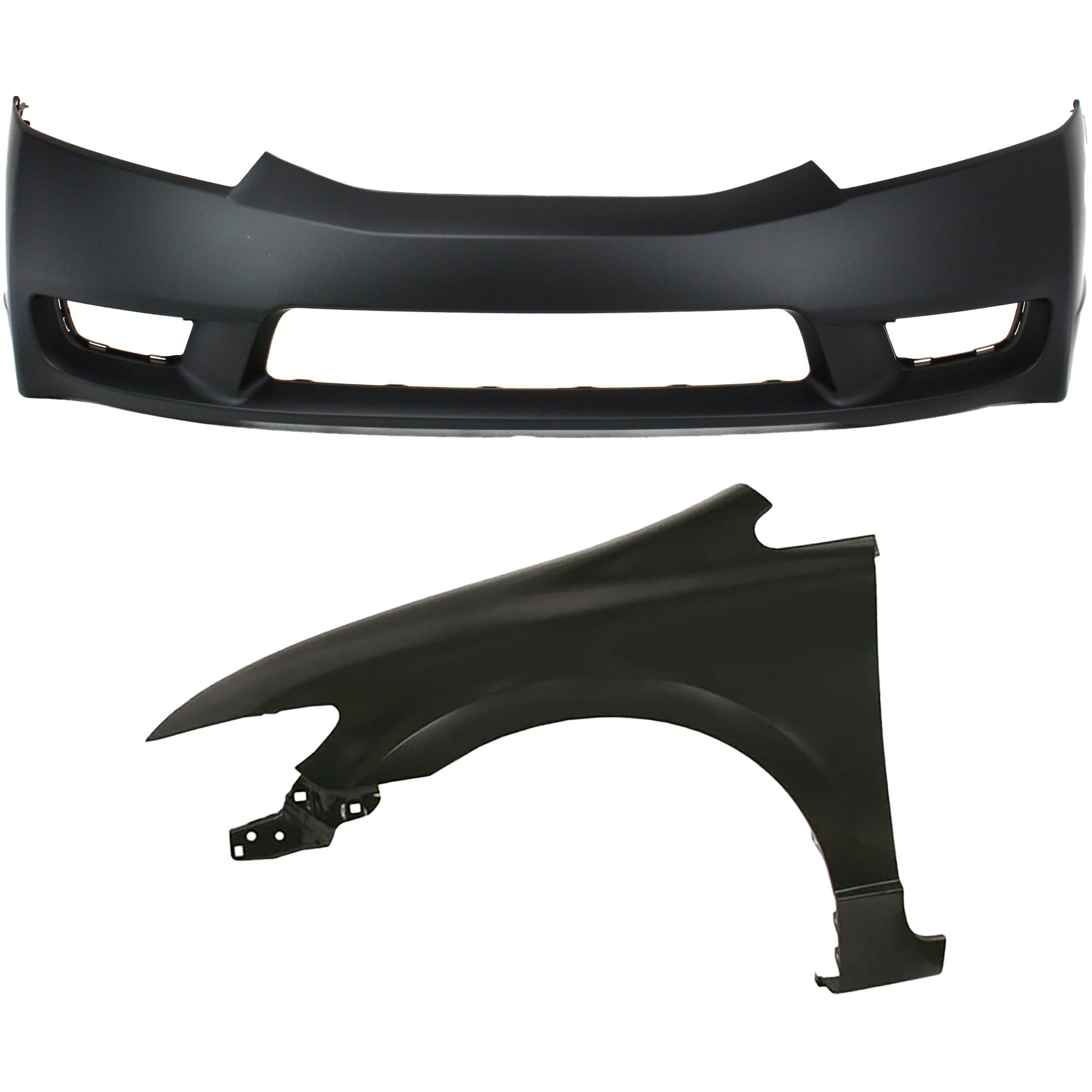 Front Bumper Cover Assembly for 2009-2011 Honda Civic, 2-Piece Kit ...