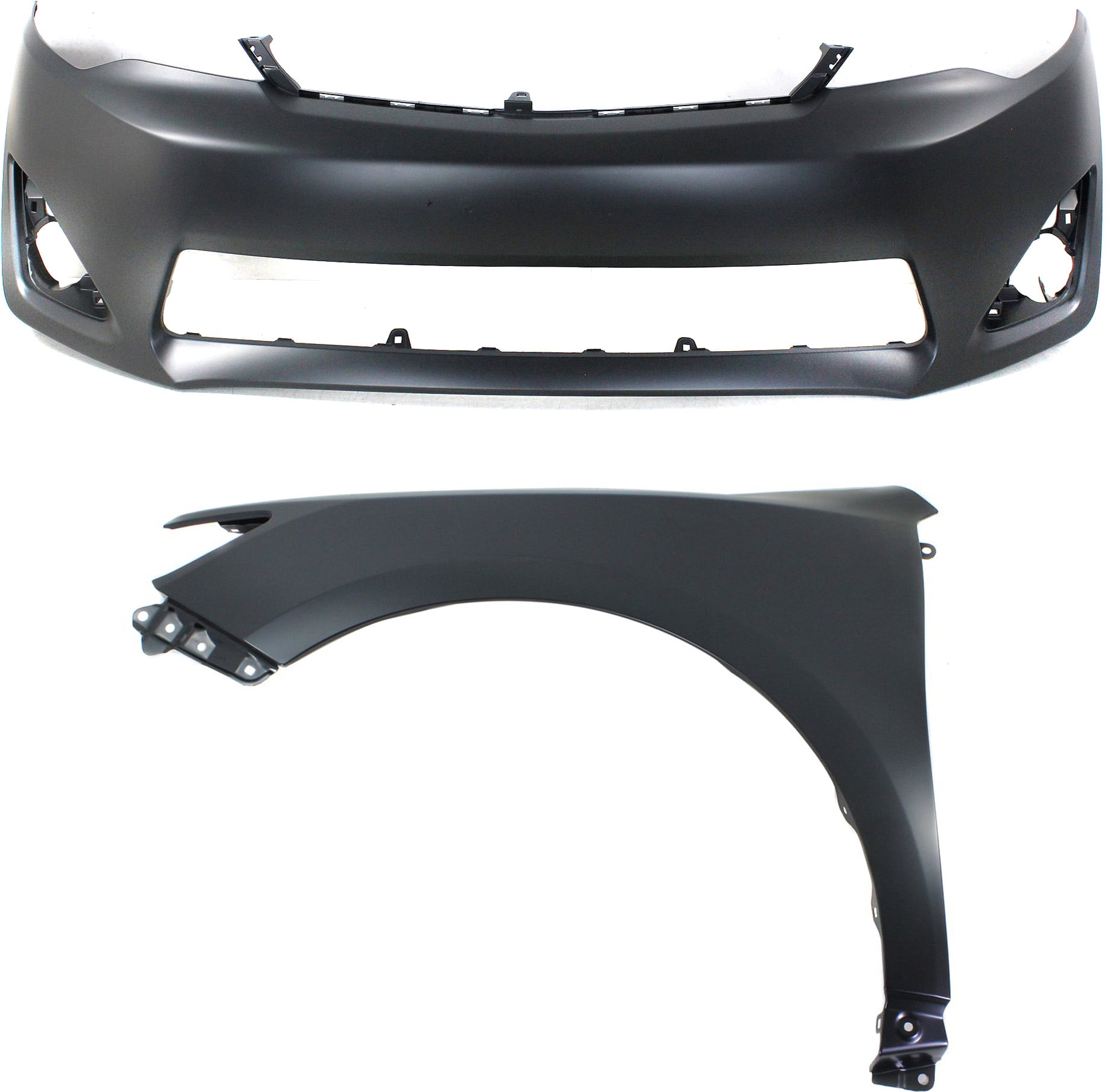Front Bumper Cover 2-Piece kit for Toyota Camry 2012-2014, Primed ...