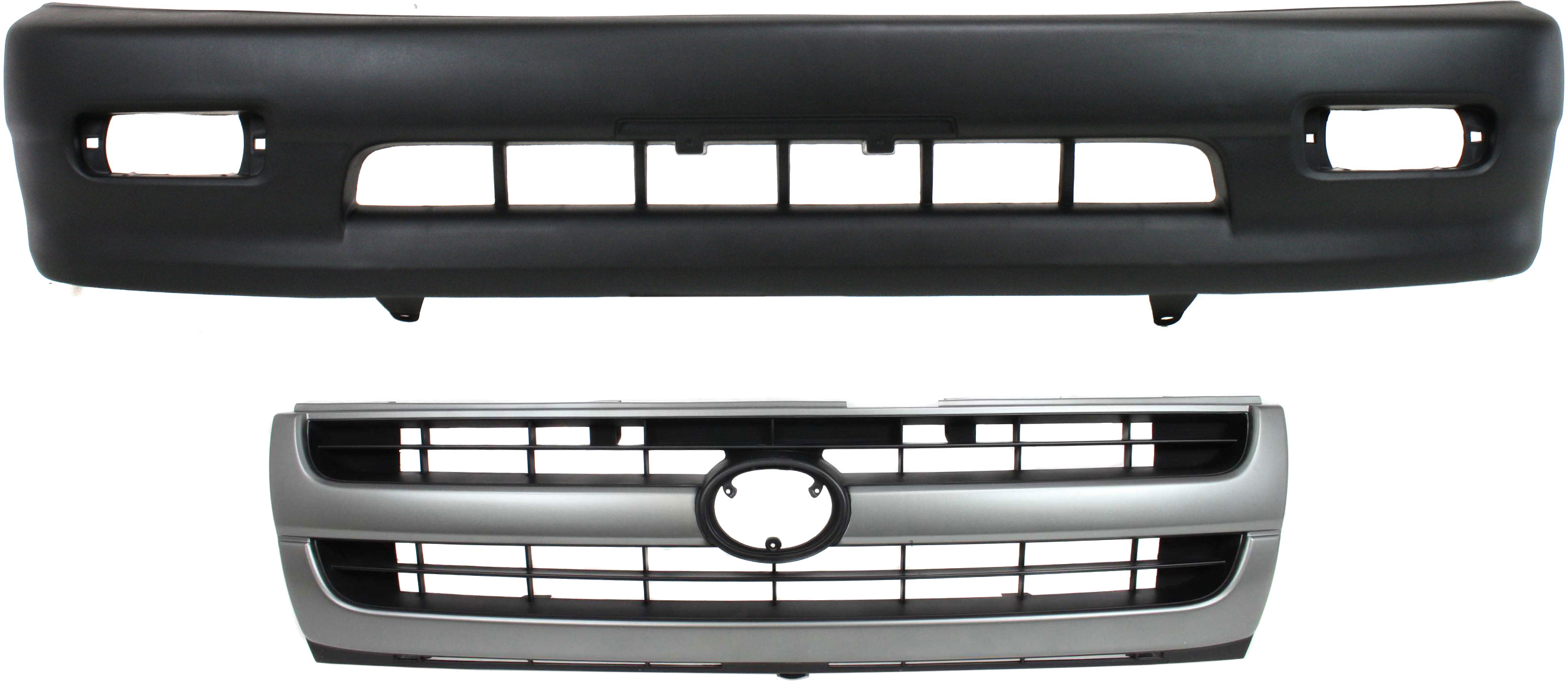 Front Bumper Cover for Toyota Tacoma 1998-2000, Textured 2-Piece Kit ...