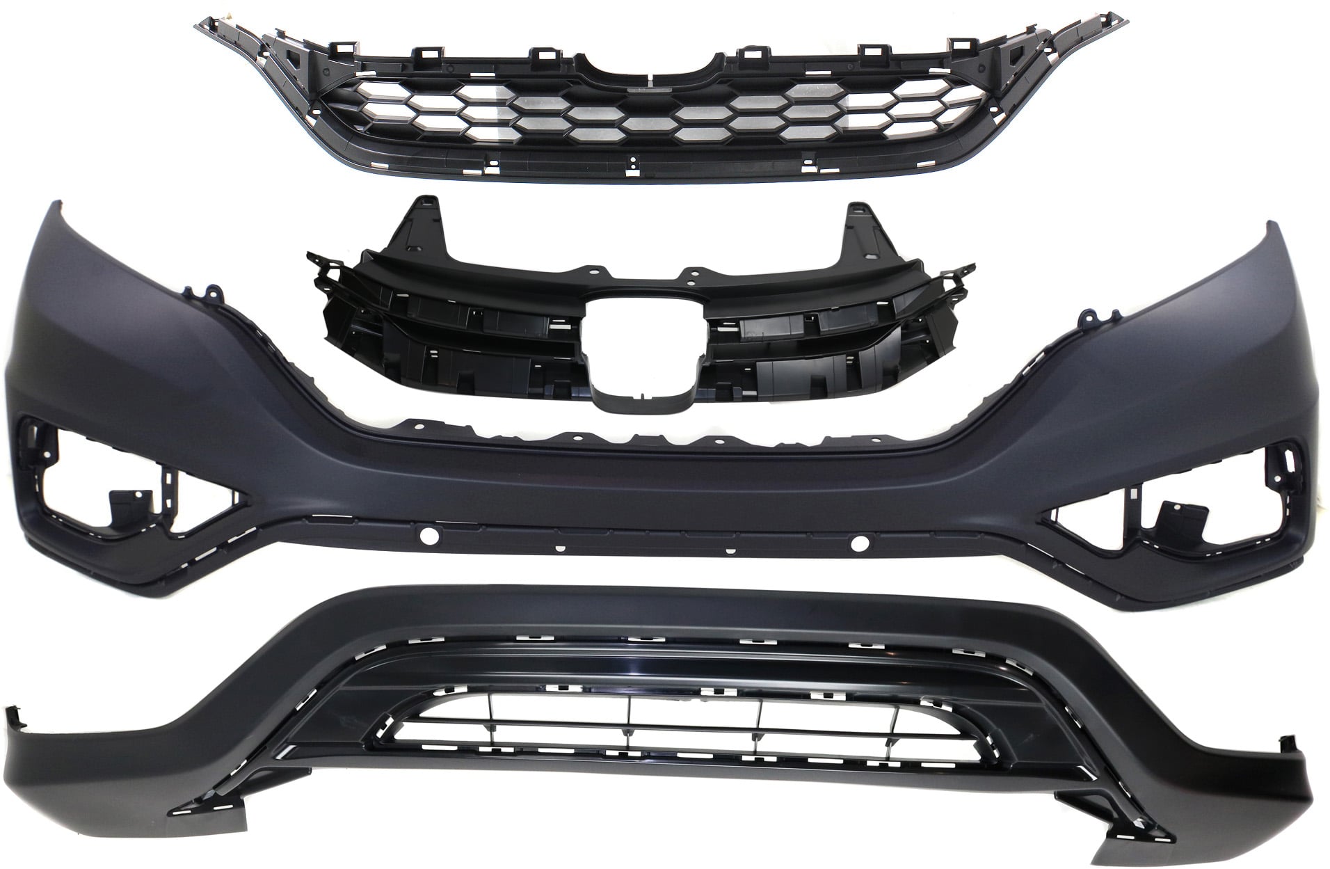 Front Bumper Cover Kit for 2015-2016 Honda CR-V, 4-Piece with Grilles ...