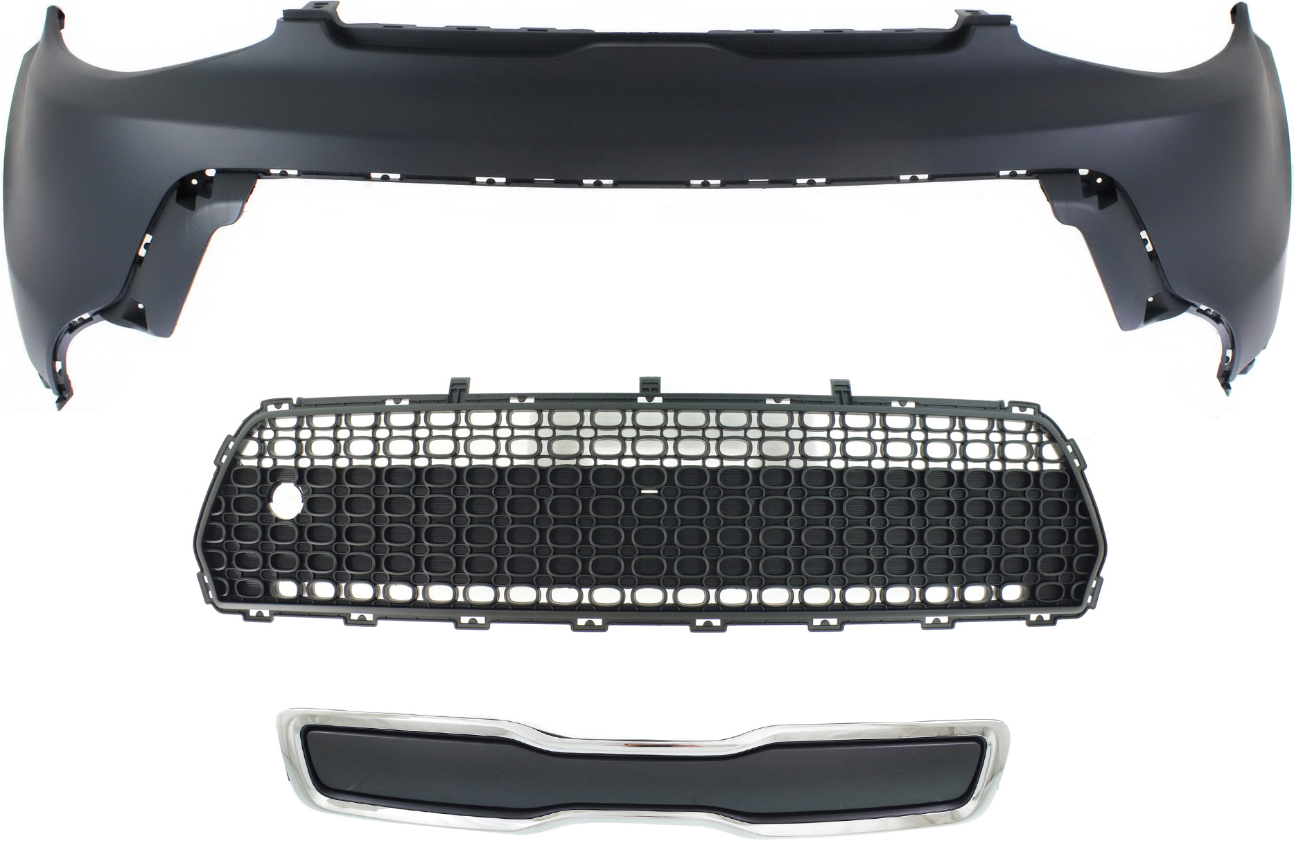 3-Piece Kit Grille for KIA SOUL 2014-2016 with Bumper Cover and Bumper ...
