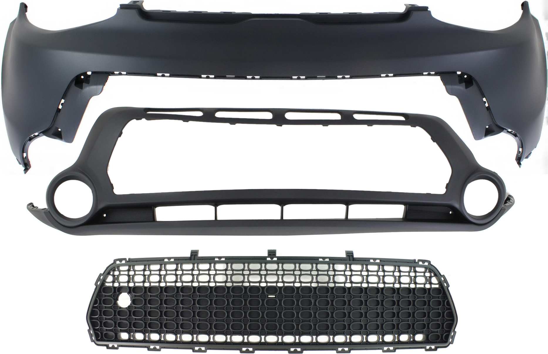 Front Bumper Cover Kit for KIA SOUL 2014-2016, Upper and Lower, Primed ...