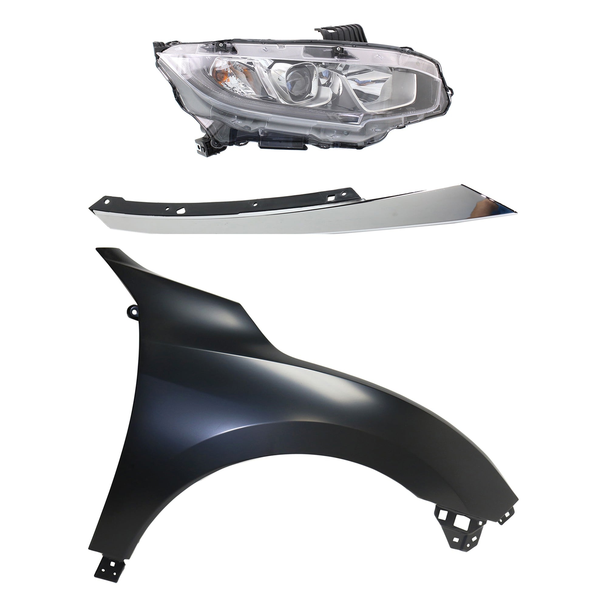 Headlight Assembly Kit for 2016-2018 Honda Civic, Right (Passenger ...