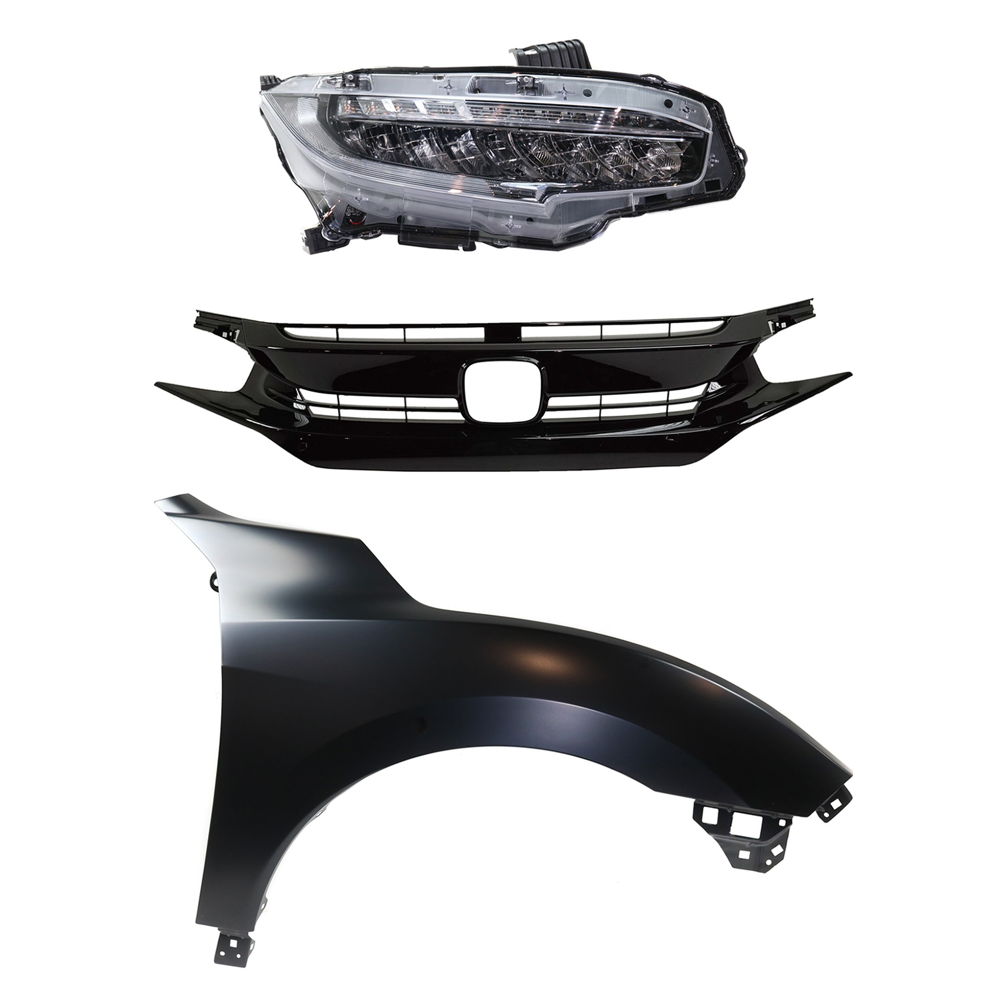 Headlight Assembly Kit for 2017-2019 Honda Civic, Right (Passenger) LED ...