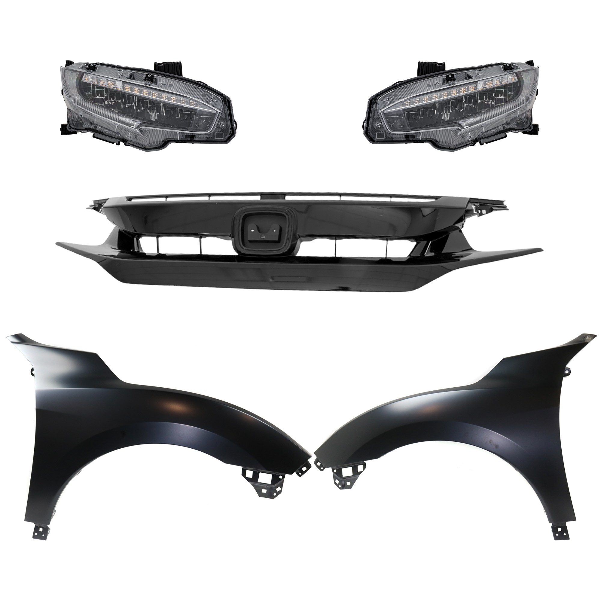 Headlight Assembly Kit for 2020-2021 Honda Civic, Right (Passenger) and ...