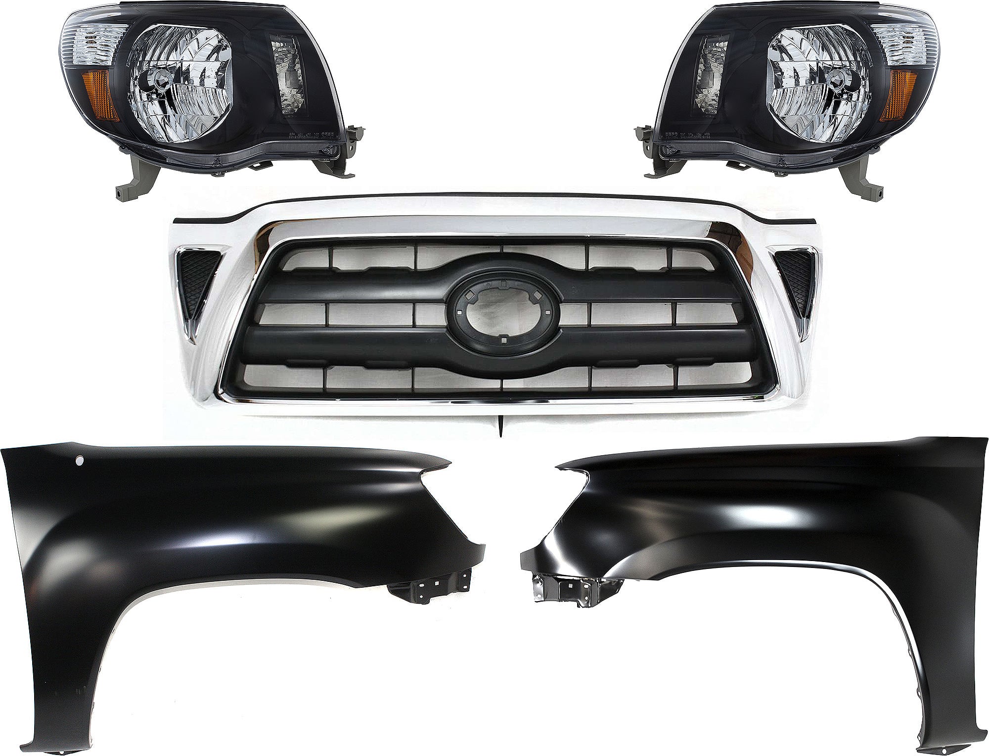 5-Piece Halogen Headlight Kit for 2005-2008 Toyota Tacoma with Right ...