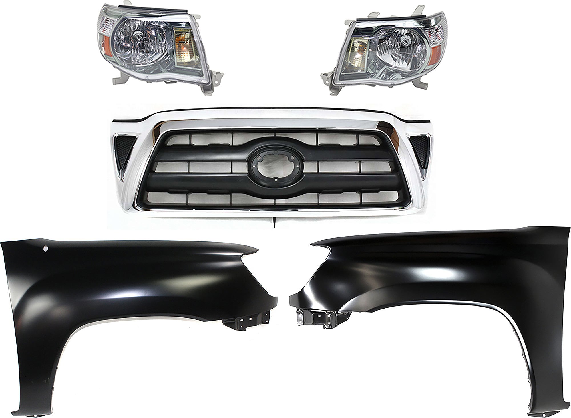 Headlight Assembly Kit for Toyota Tacoma 2005-2008, Right (Passenger ...