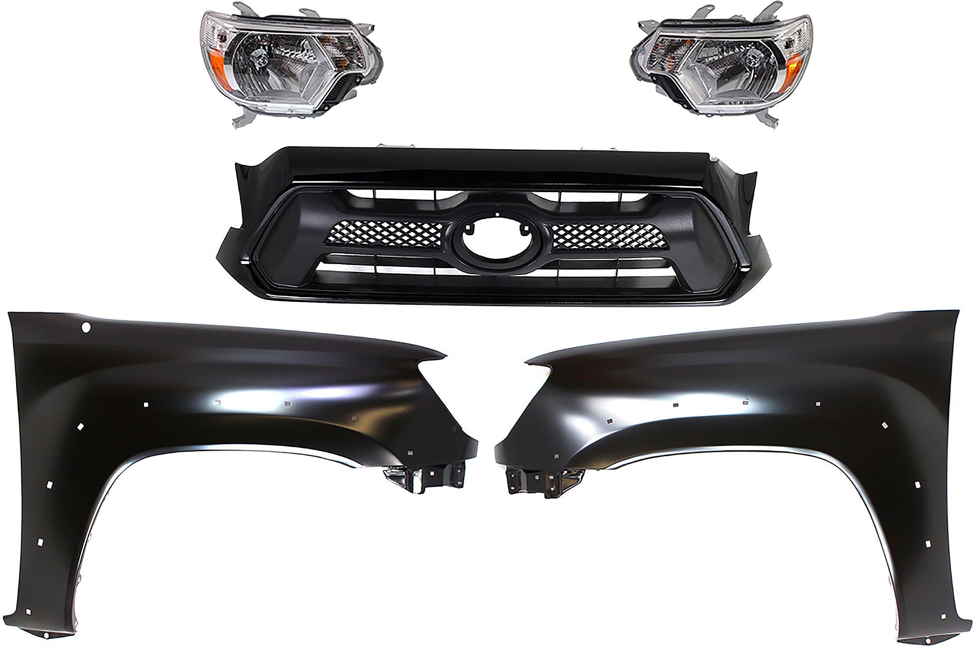 Headlight Assembly Kit for Toyota Tacoma 2012-2015, Right (Passenger ...