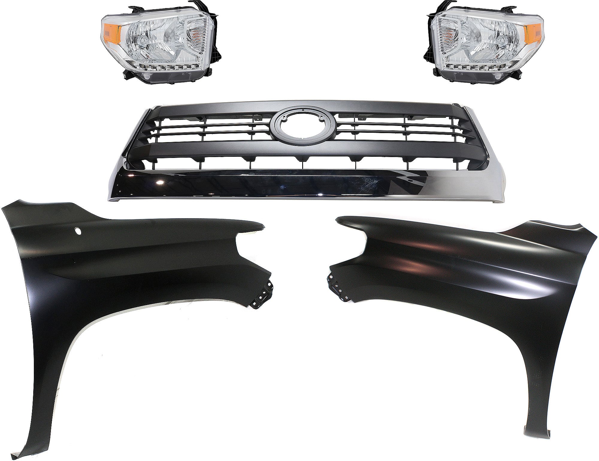 Grille Kit for 2014-2015 Toyota Tundra, 5-Piece Set with Painted Gray ...