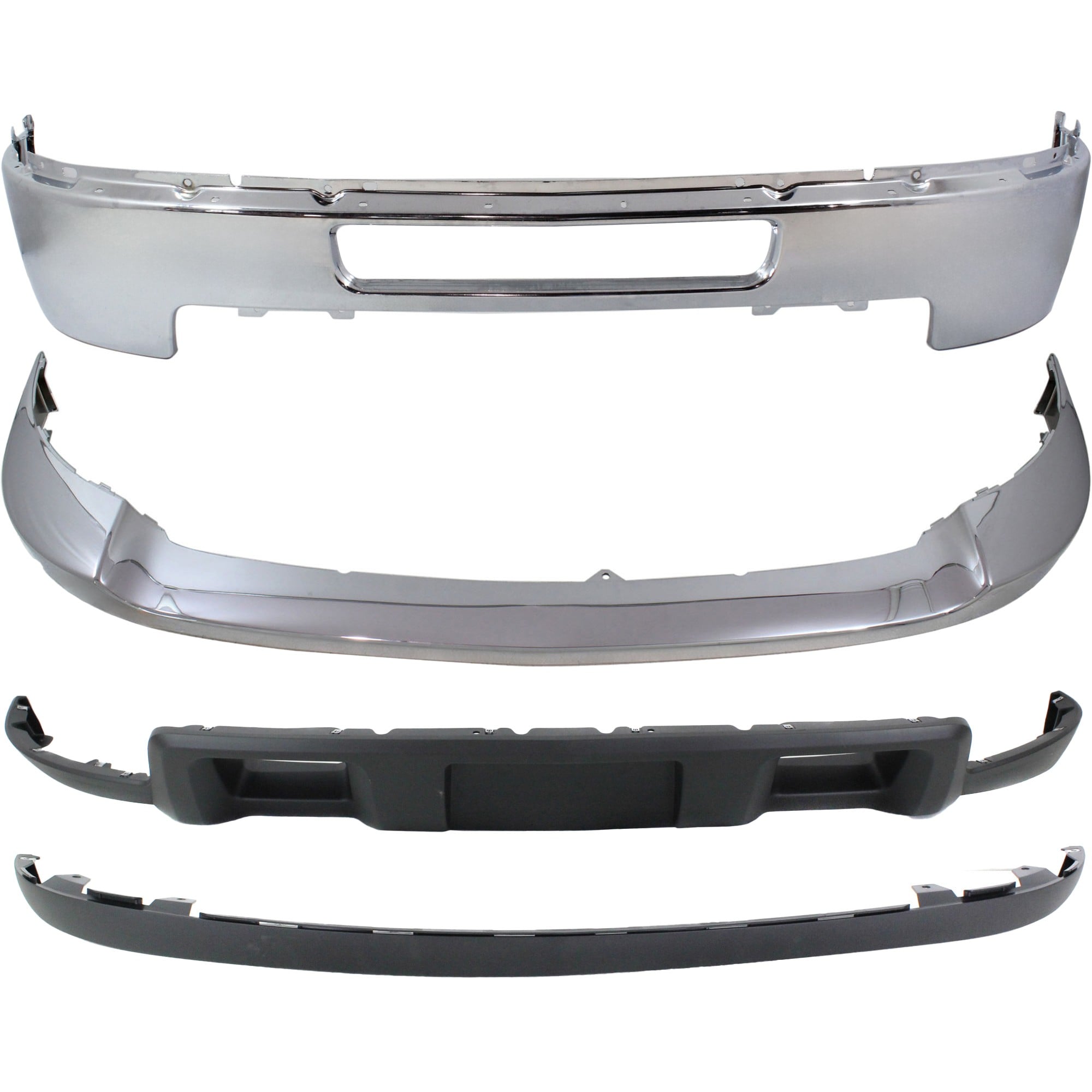 Front Bumper 4-Piece Kit with Bumper Trim and Lower Air Deflectors for ...