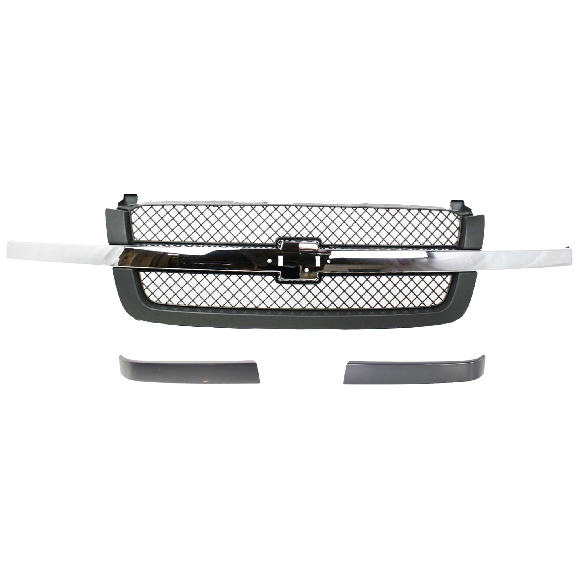 3-Piece Kit Grille with Grille Trims for Chevrolet Silverado 2003-2007 ...