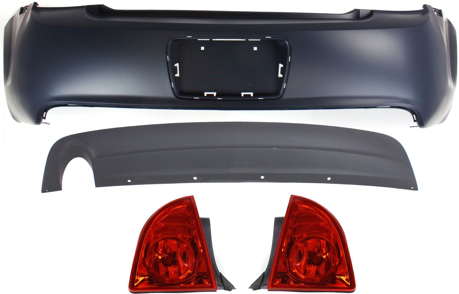 Rear Bumper Cover Kit for Chevrolet Malibu 2008-2012, Primed (Ready to ...