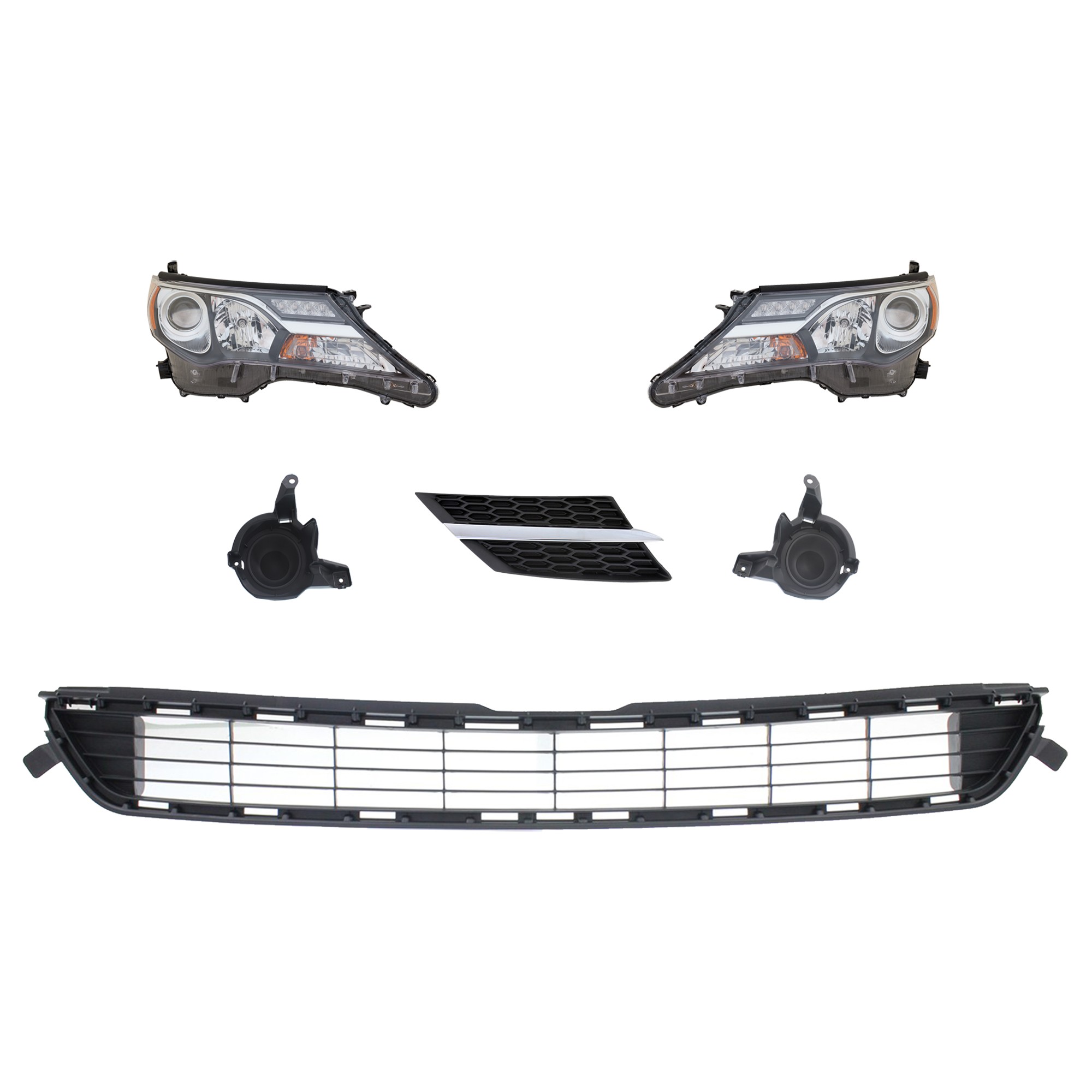Headlight Assembly for Toyota RAV4 2013-2015, Right (Passenger) and ...