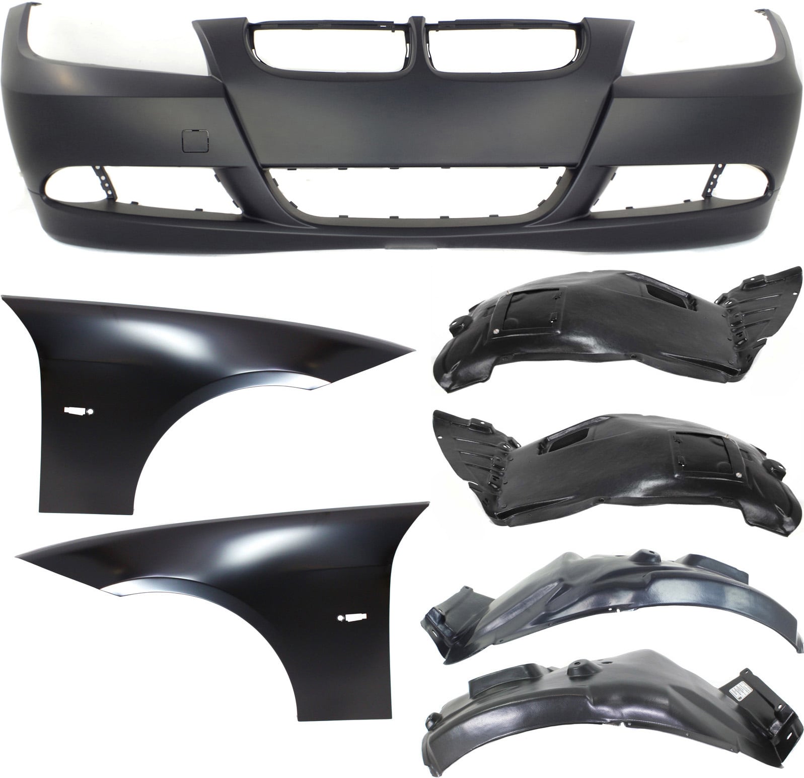 Front Bumper Cover Kit for BMW 3-Series 2006-2008, Includes 7-Piece Set ...
