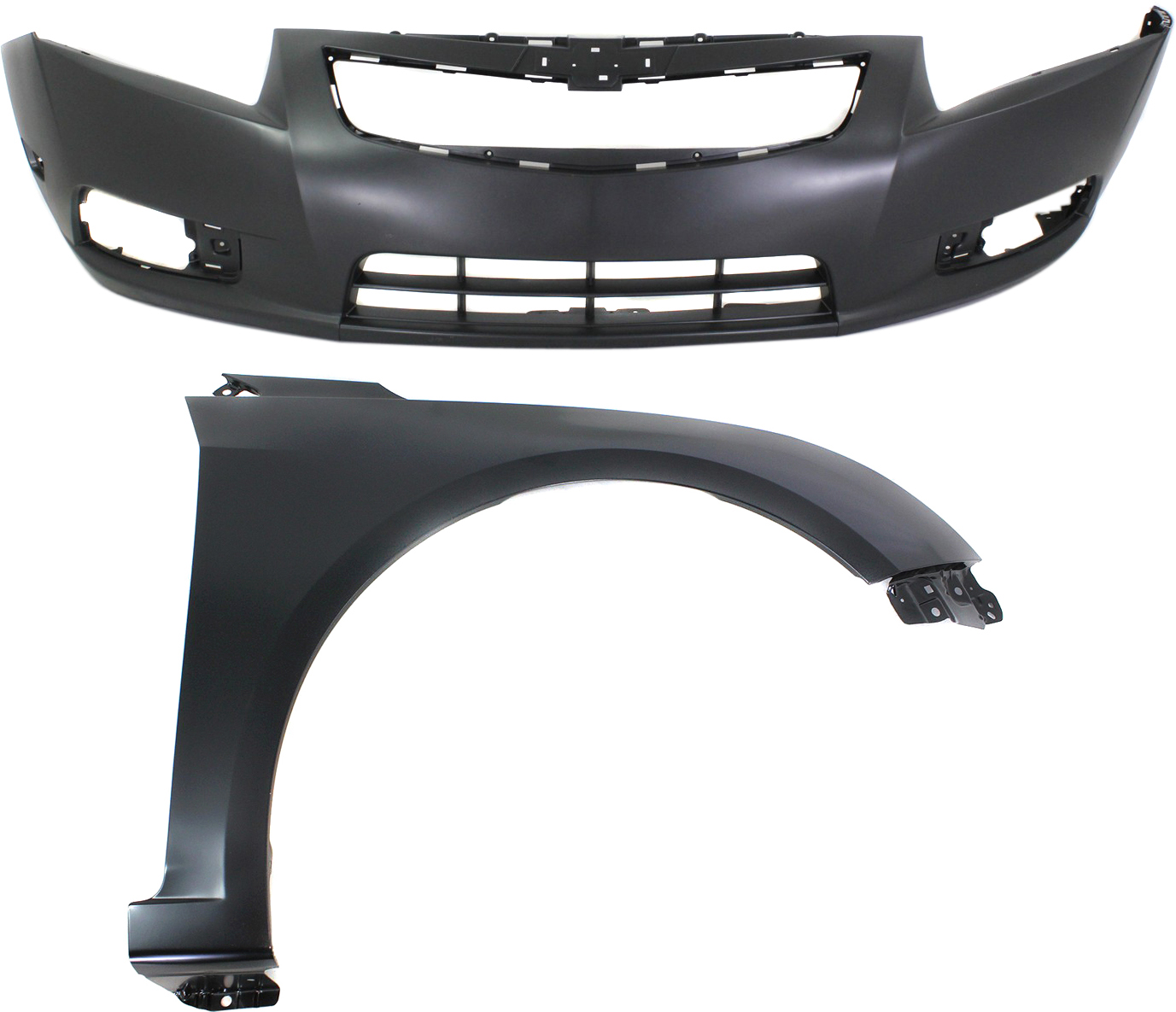 Front Bumper Cover for Chevrolet Cruze 2011-2014, 2-Piece Kit with ...