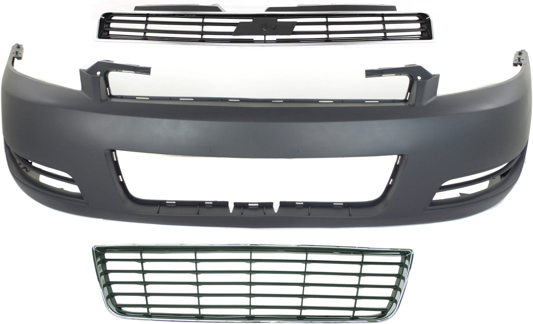 Front Bumper Cover for Chevrolet Impala 2006-2011, 3-Piece Kit ...