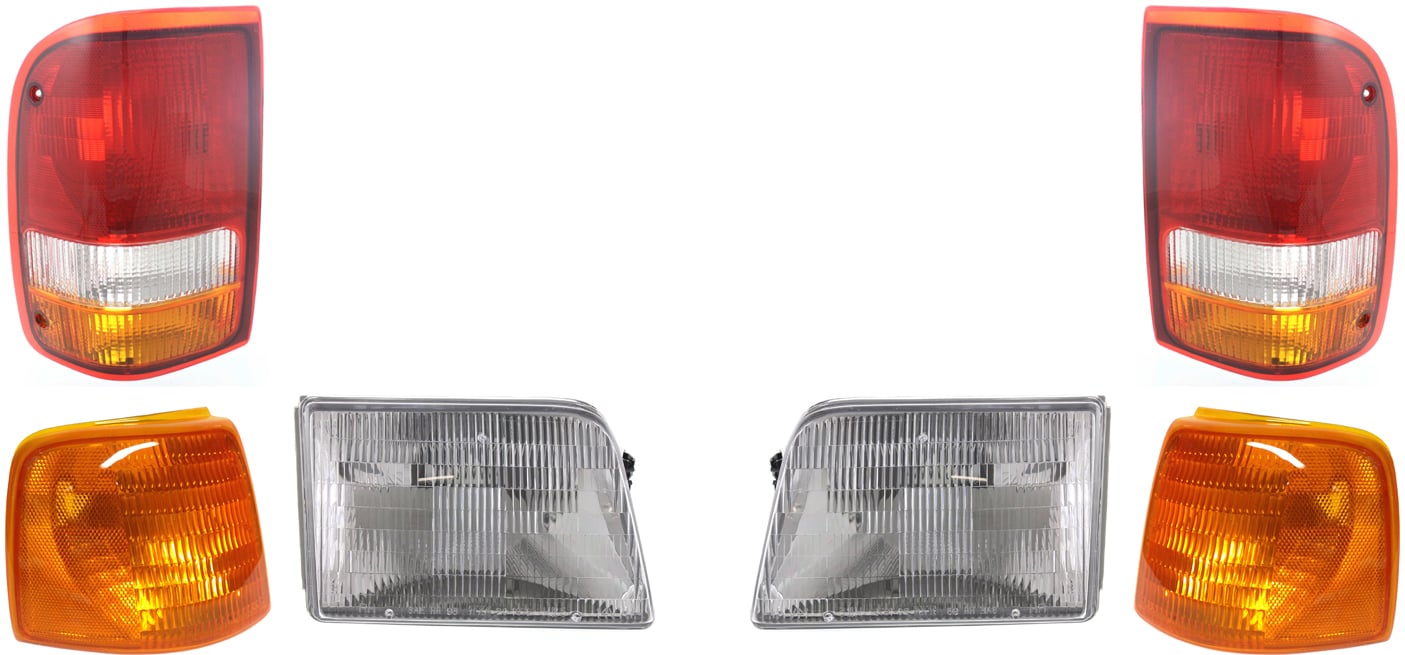 Headlight Kit for Ford Ranger 1993-1997, Right (Passenger) and Left ...