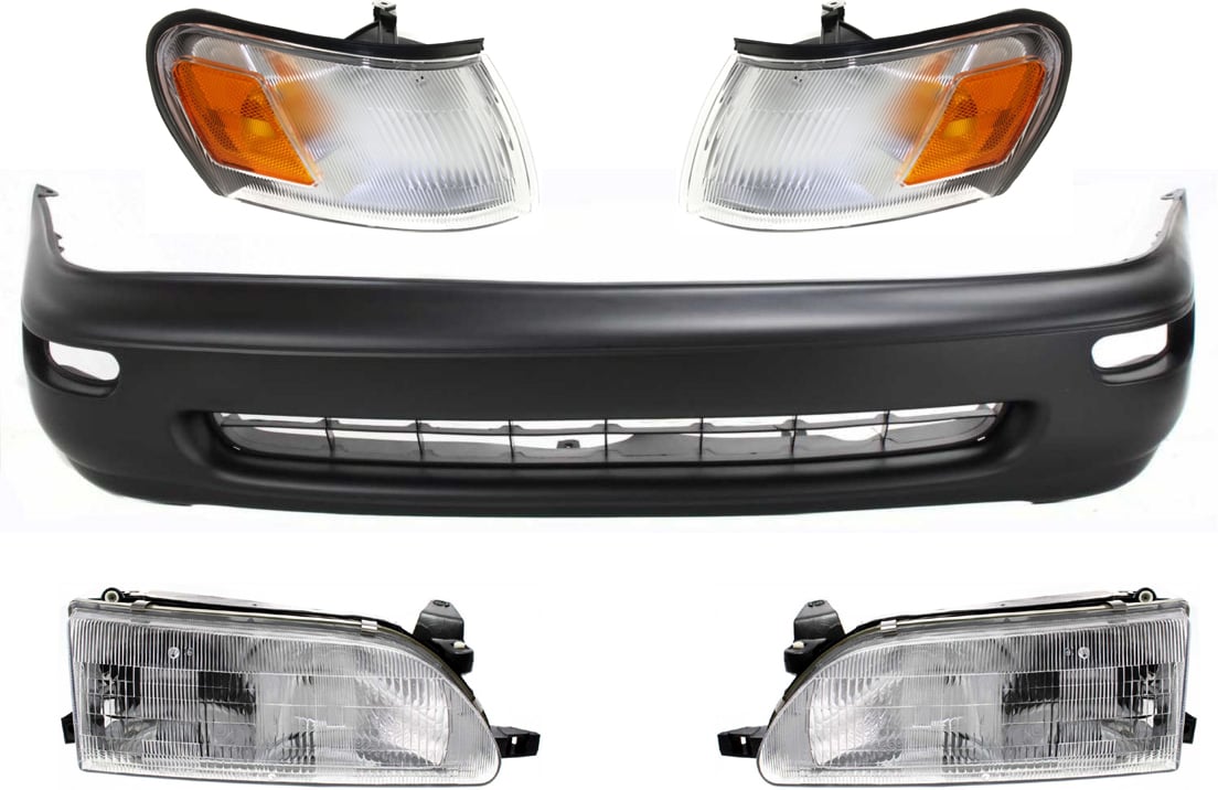 Front Bumper Cover Kit for 1993-1997 Toyota Corolla, 5-Piece Set with ...
