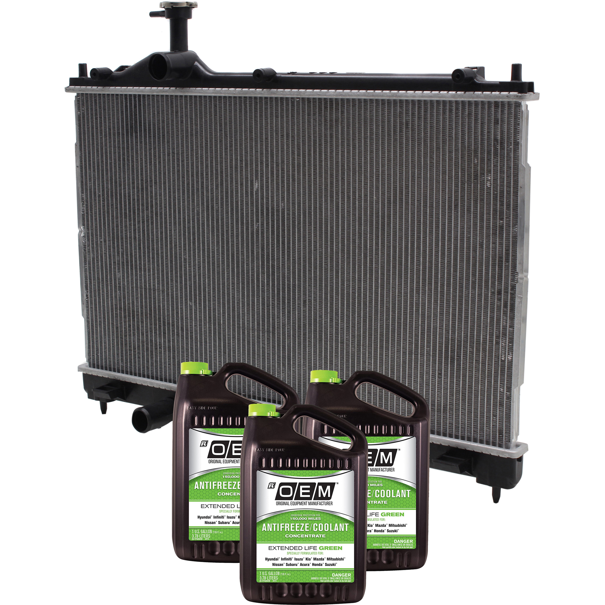 Radiator for Mitsubishi Outlander 2014-2018, 4-Piece Kit includes ...