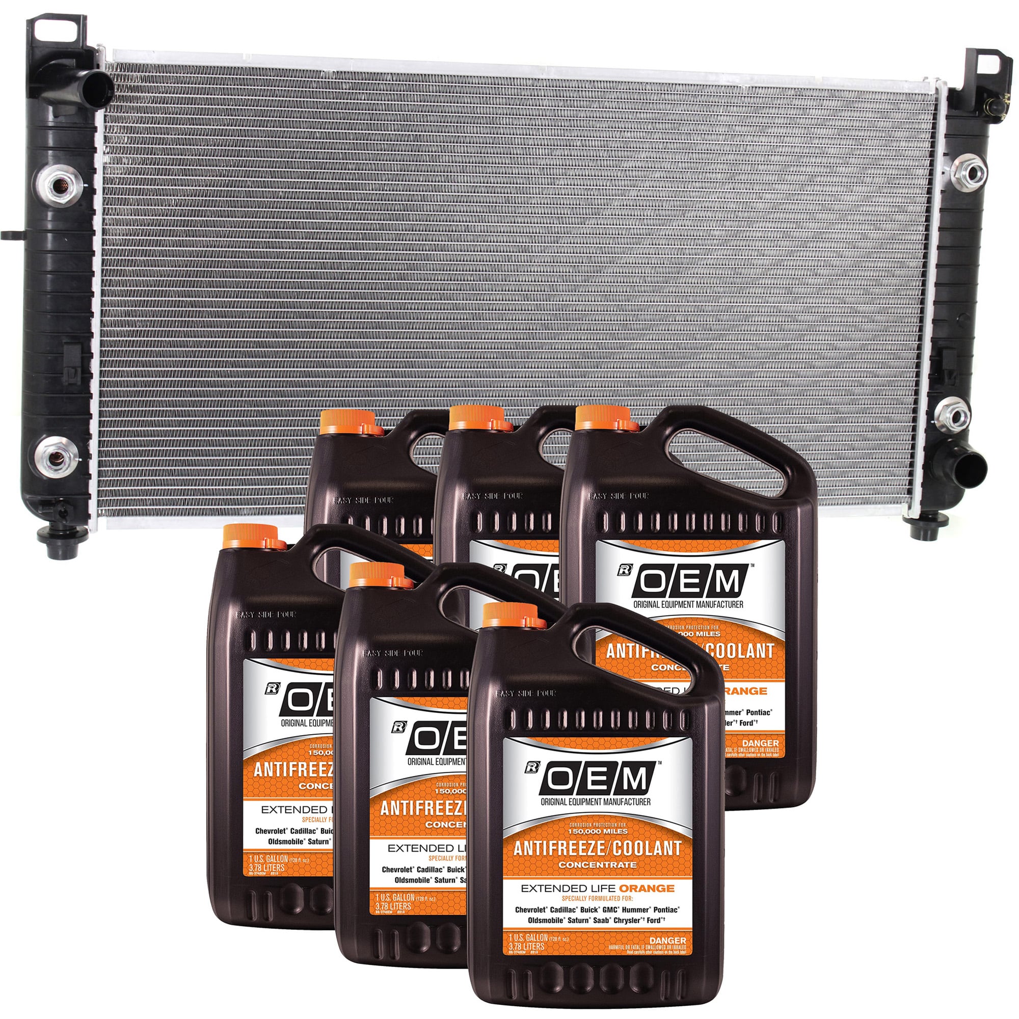 Radiator 7-Piece Kit with Coolant/Antifreeze for Chevrolet Silverado ...