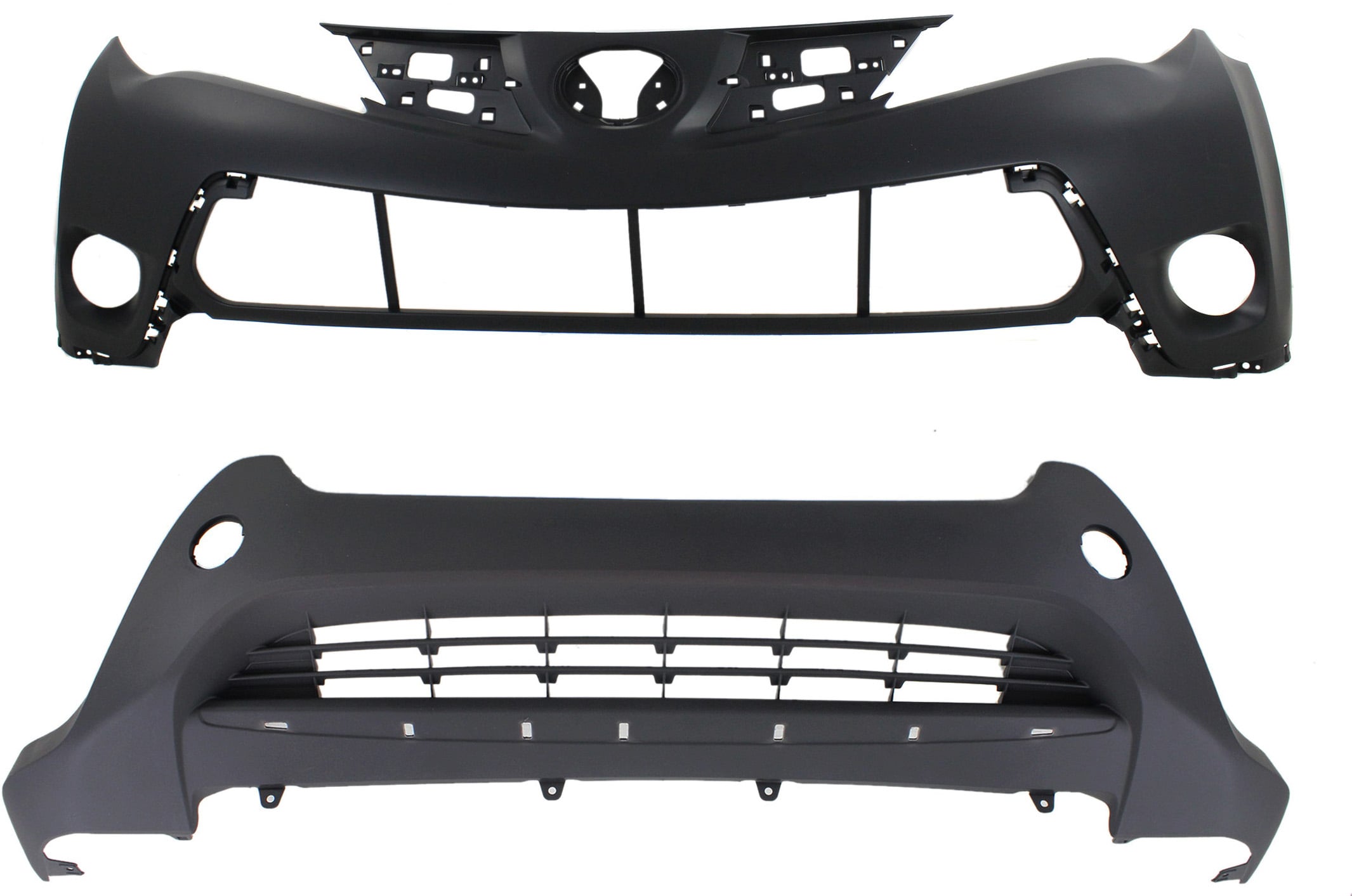 Front Bumper Cover Set for Toyota RAV4 (2013-2015), Upper and Lower, with Park Assist Sensor ...