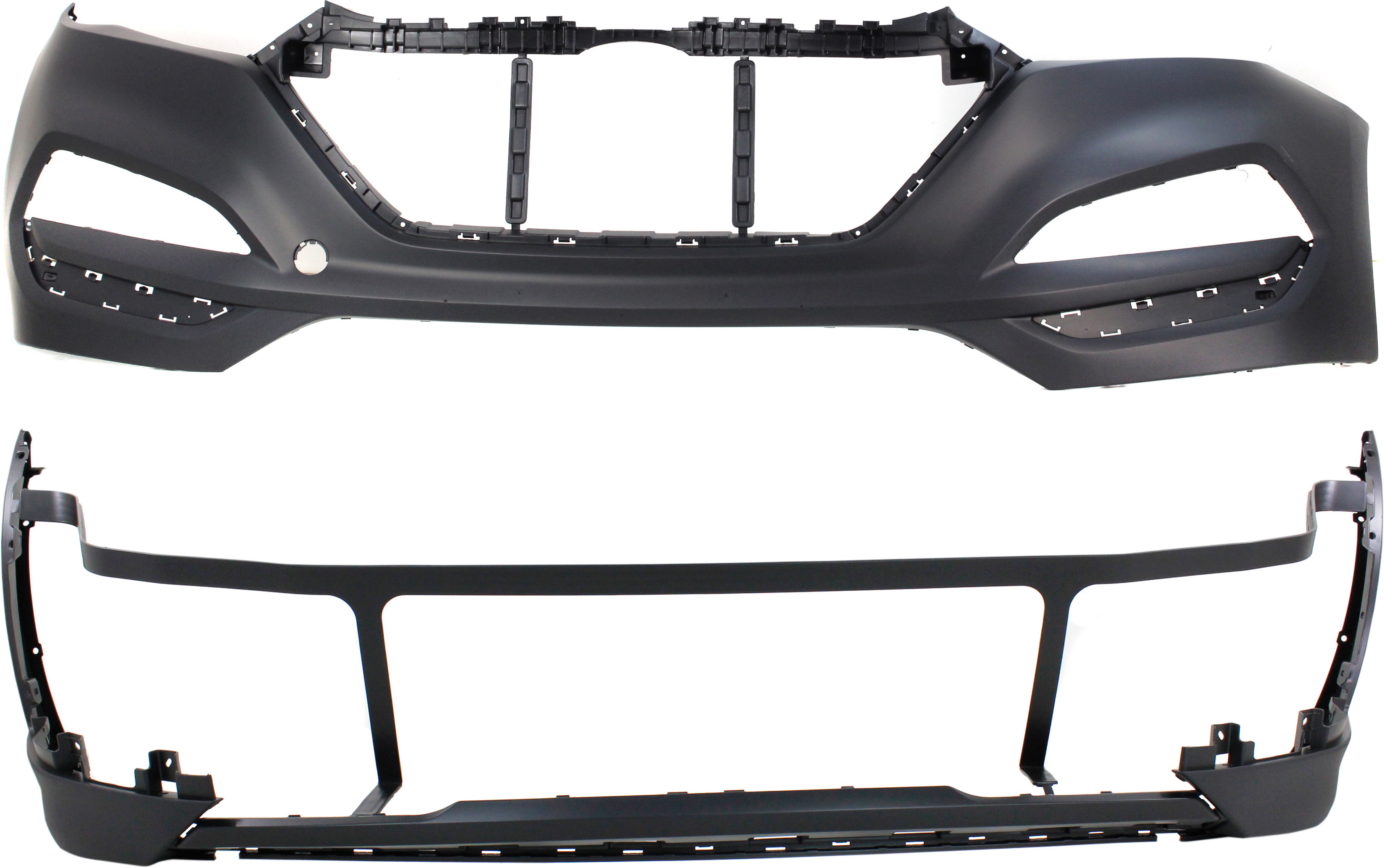 Front Bumper Cover Set for Hyundai Tucson, 2016-2018 Model Years, Upper ...